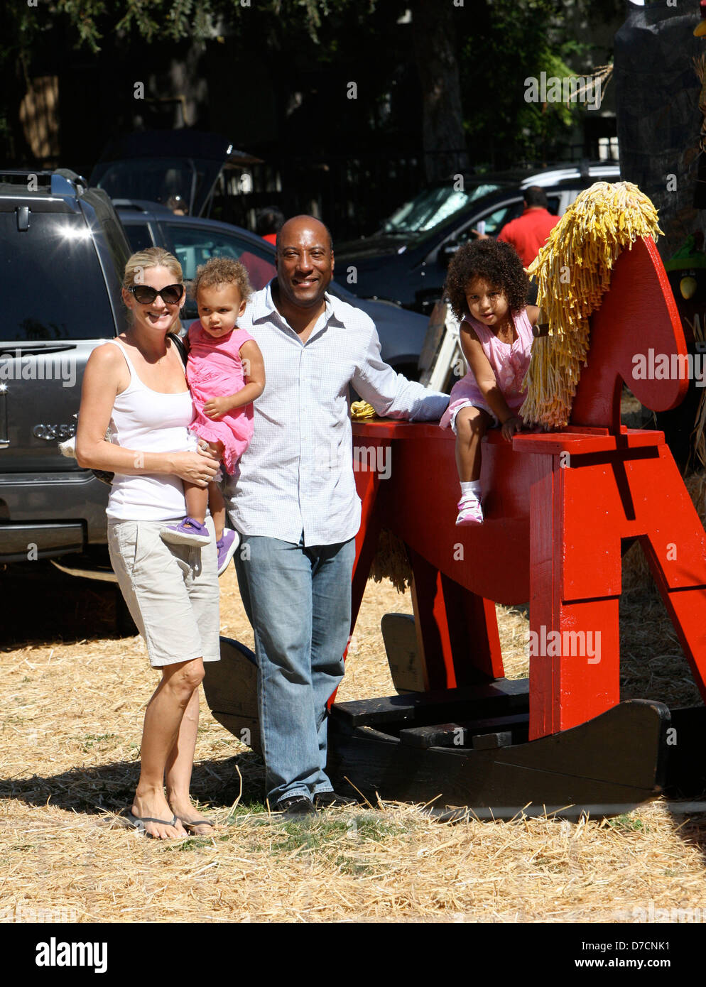 Byron Allen and his family Celebrities attend the opening day at Mr ...