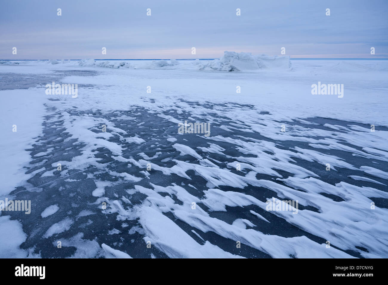 Frozen snow formations caused by intense wind Stock Photo - Alamy