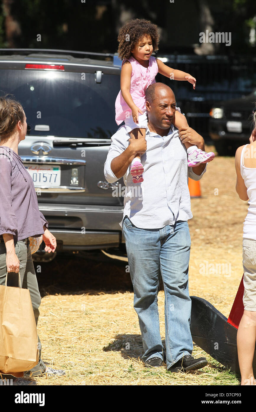 Byron Allen and daughter Chloe Ava Celebrities attend the opening day ...