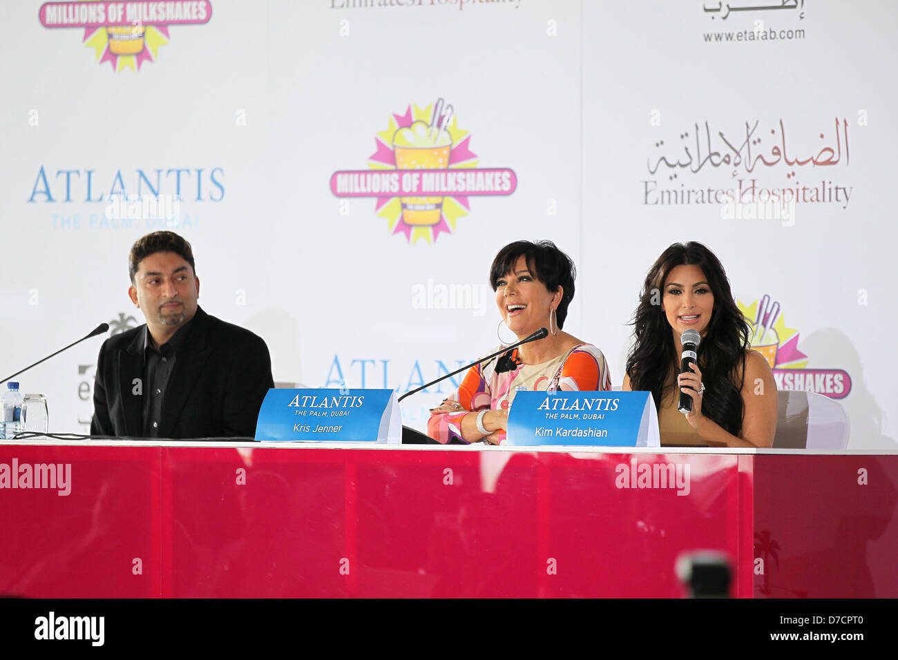 Kim Kardashian, Kris Jenner and Sheeraz Hasan at the press conference ...