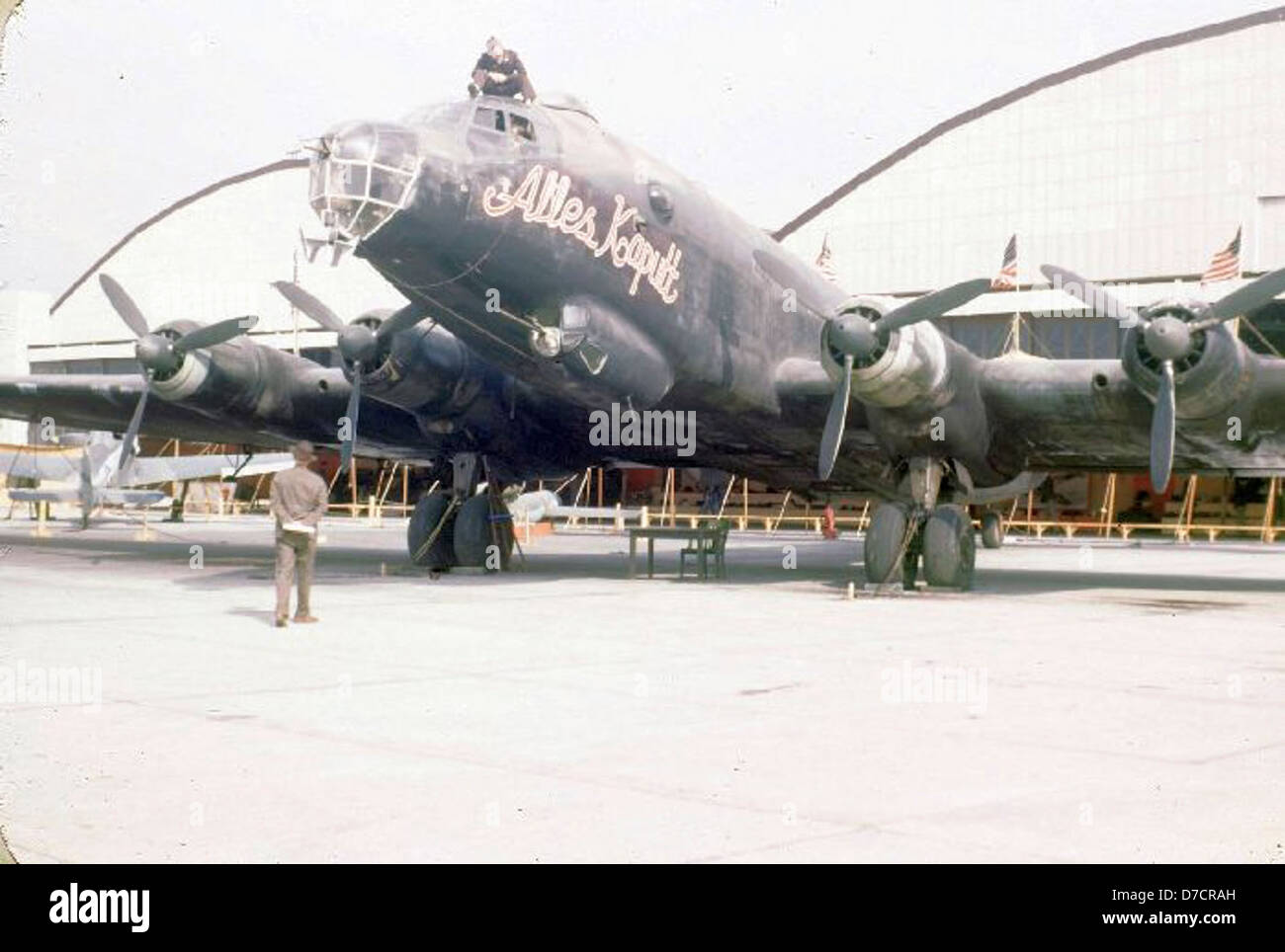 This photo shows the Junkers Ju-290 aircraft on display at Wright Field ...