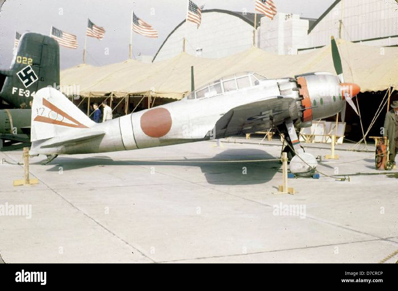 This image captures a Mitsubishi A6M5 Zero aircraft at Wright Field in ...