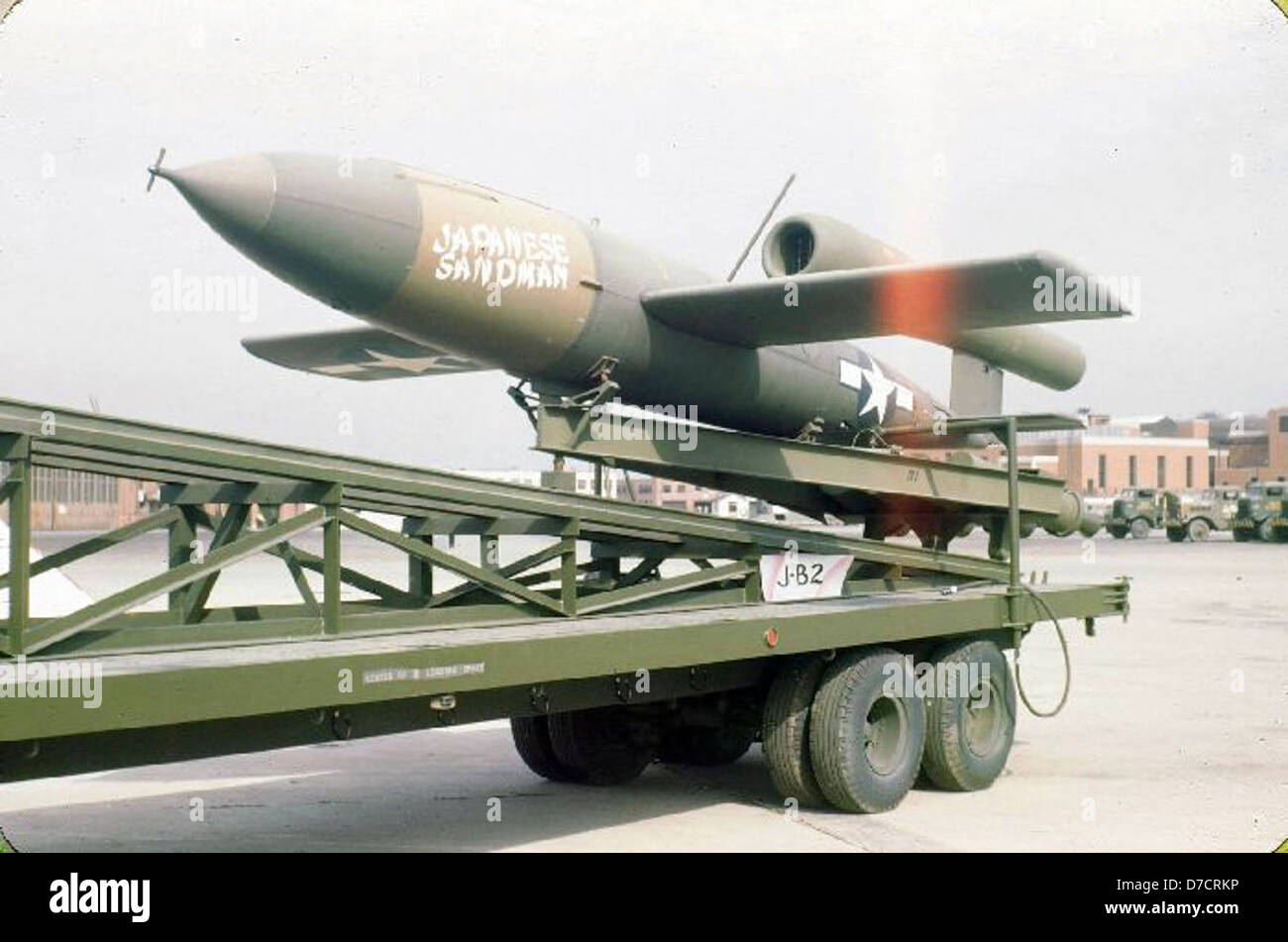 This photograph shows the Republic-Ford JB-2 Loon, an early cruise ...