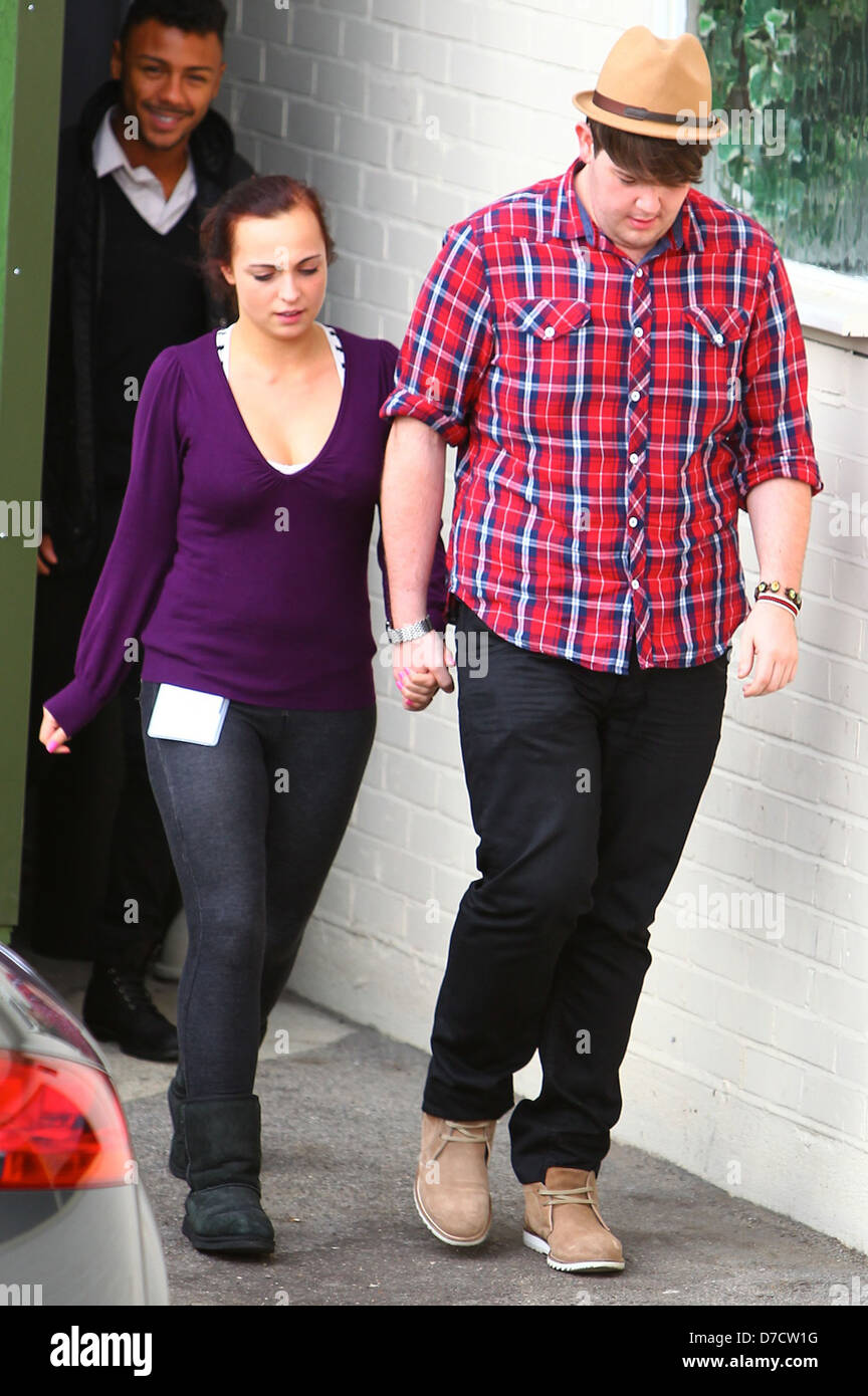 Sophie Habibis and Craig Colton holding hands at 'The X Factor' studios ...