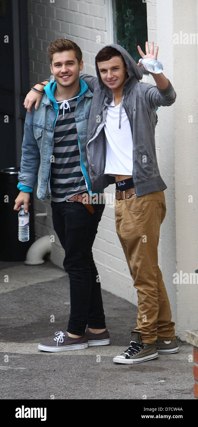 Stefan Romer and Bradley Johnson at 'The X Factor' studios London ...