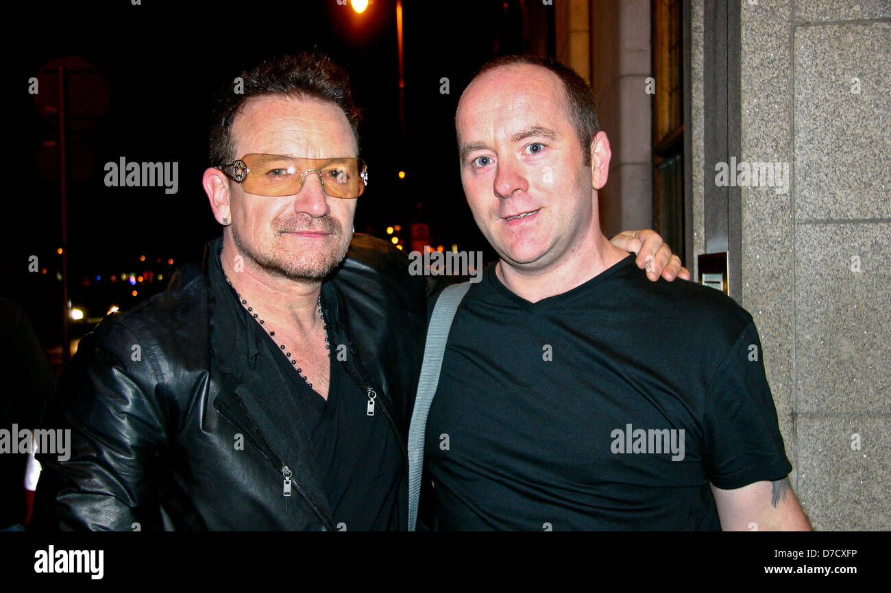Bono of U2 signs autographs and poses for photos with fans at Dublin ...