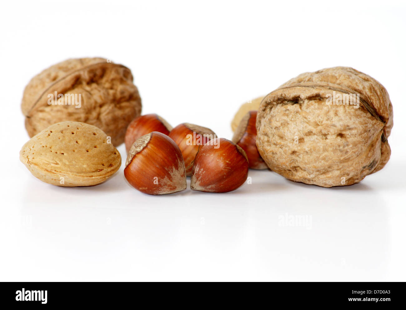 Nuts with shells isolated on white Stock Photo - Alamy