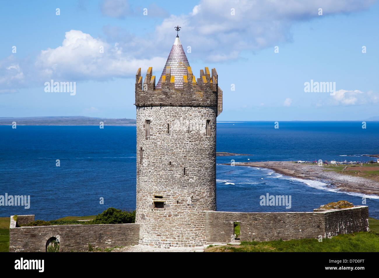 Doonagore castle a round 16th-century tower house with a small walled ...