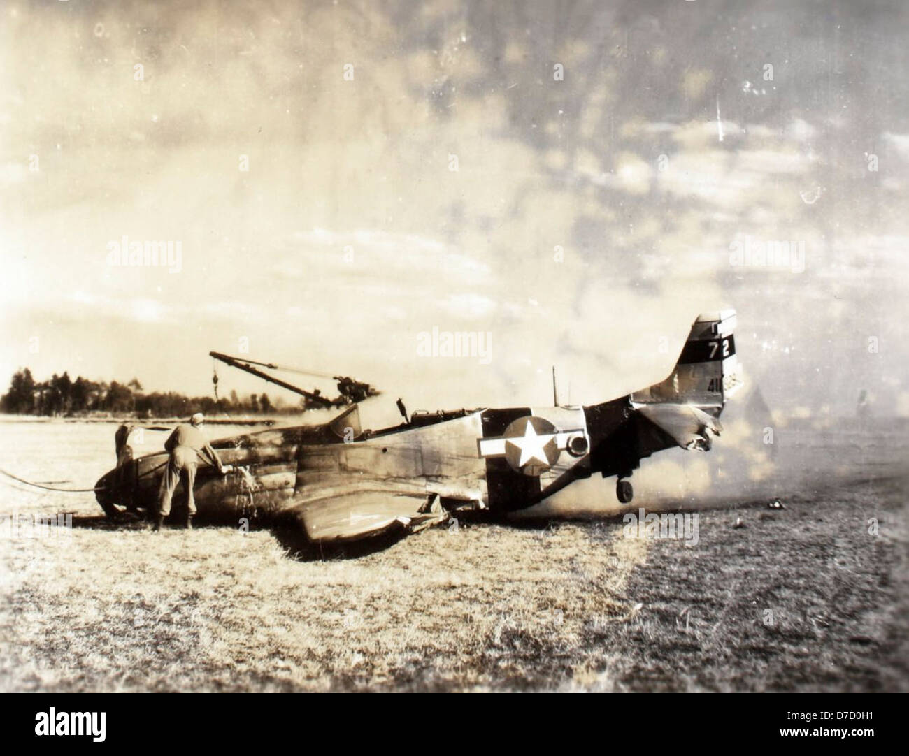 This image from Charles Daniels’ album depicts a P-51 Mustang crash in ...