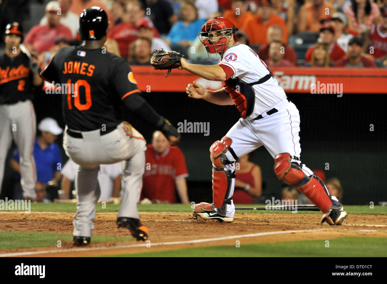 Anaheim, California, USA. 3rd May 2013. Angels' catcher Chris Iannetta ...
