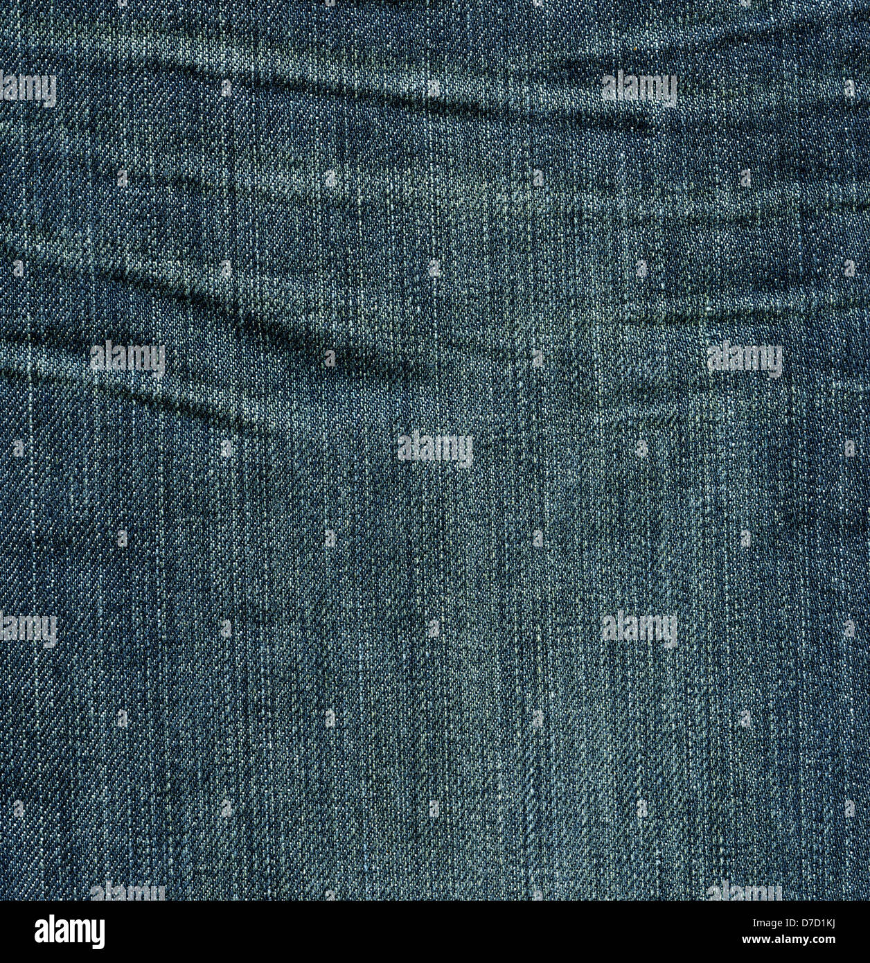High resolution scan imperial blue denim fabric stripy creases marks ...