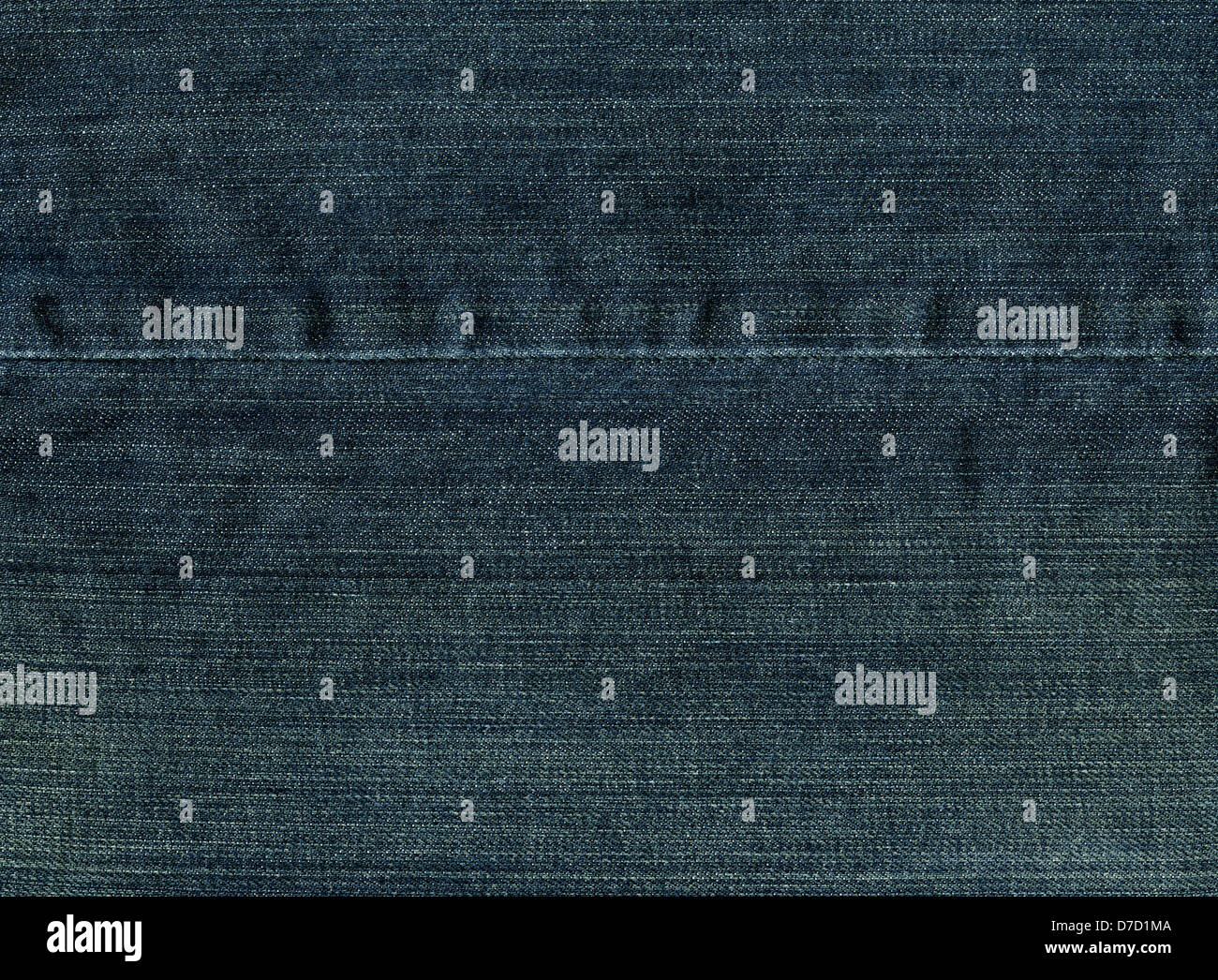 High resolution scan imperial blue denim fabric horizontal seam ...