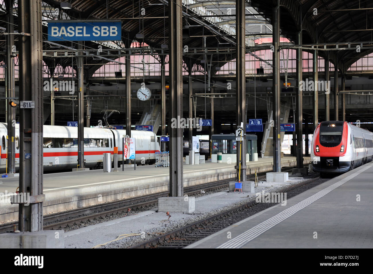 A train arriving at Basel main station Stock Photo - Alamy