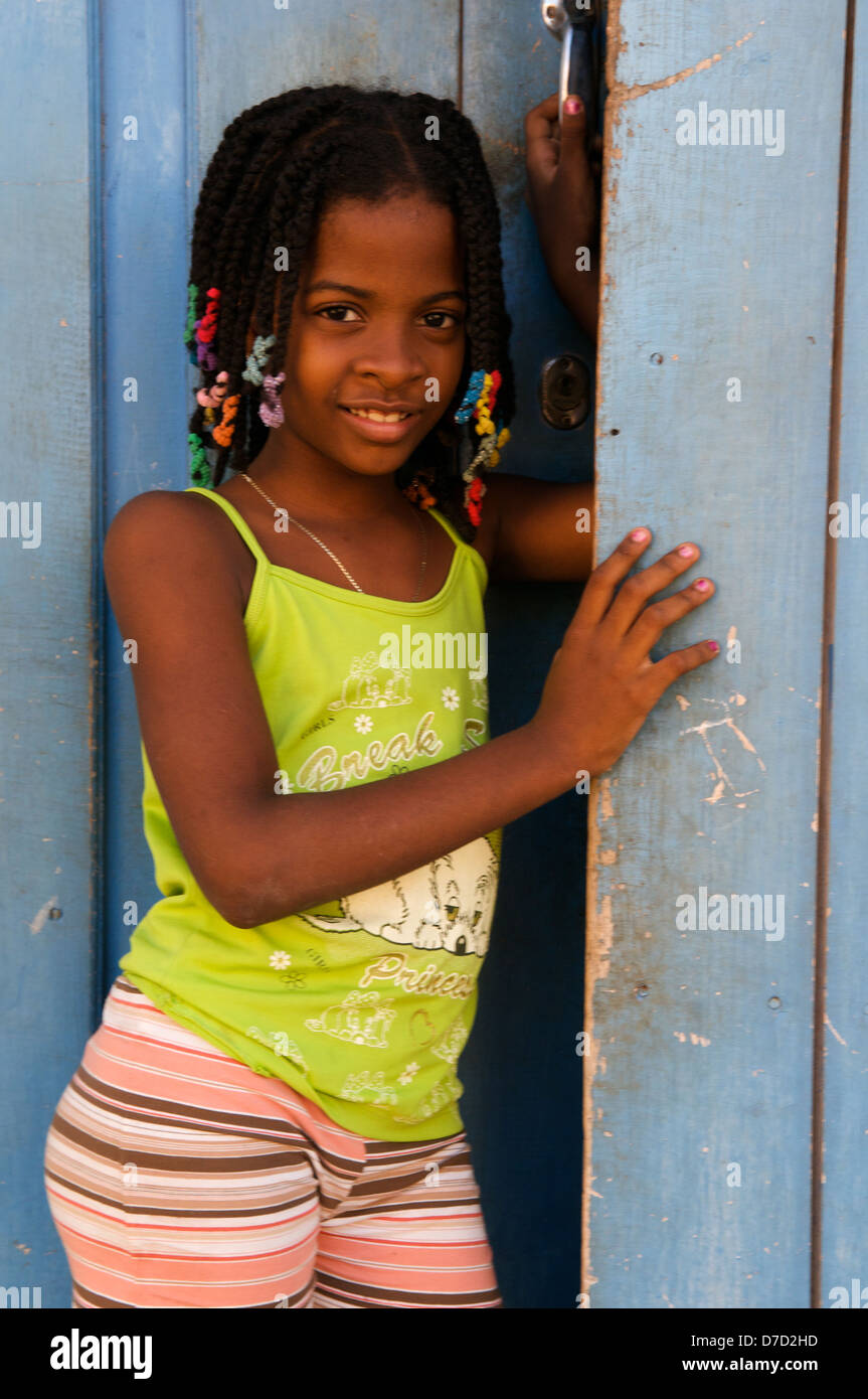 Cuban Girl W Braided Hair In Doorway Trinidad Sancti Spíritus Province Cuba © Kraig Lieb 