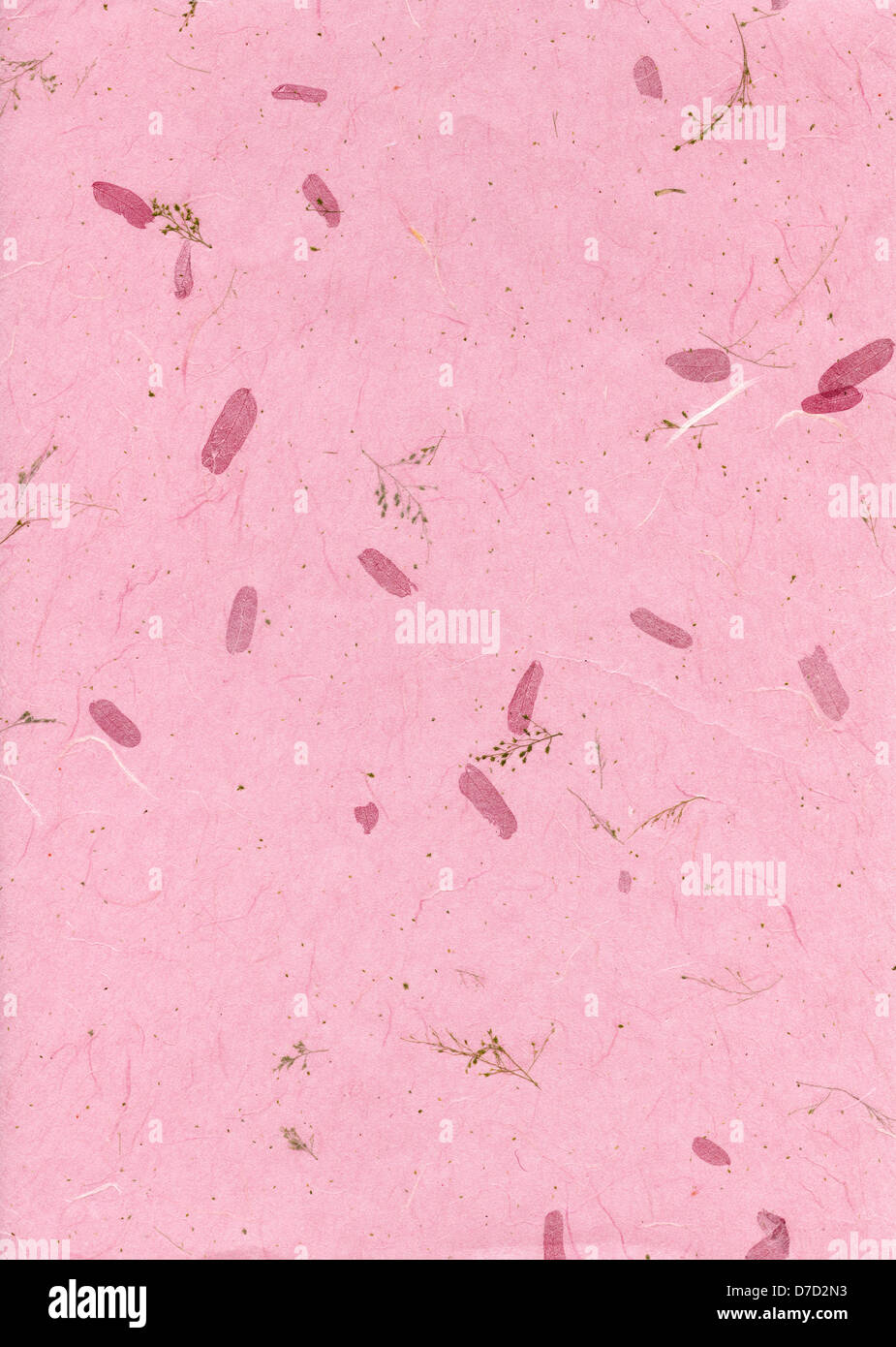 High resolution scan pink rice paper decorative pattern made plants ...