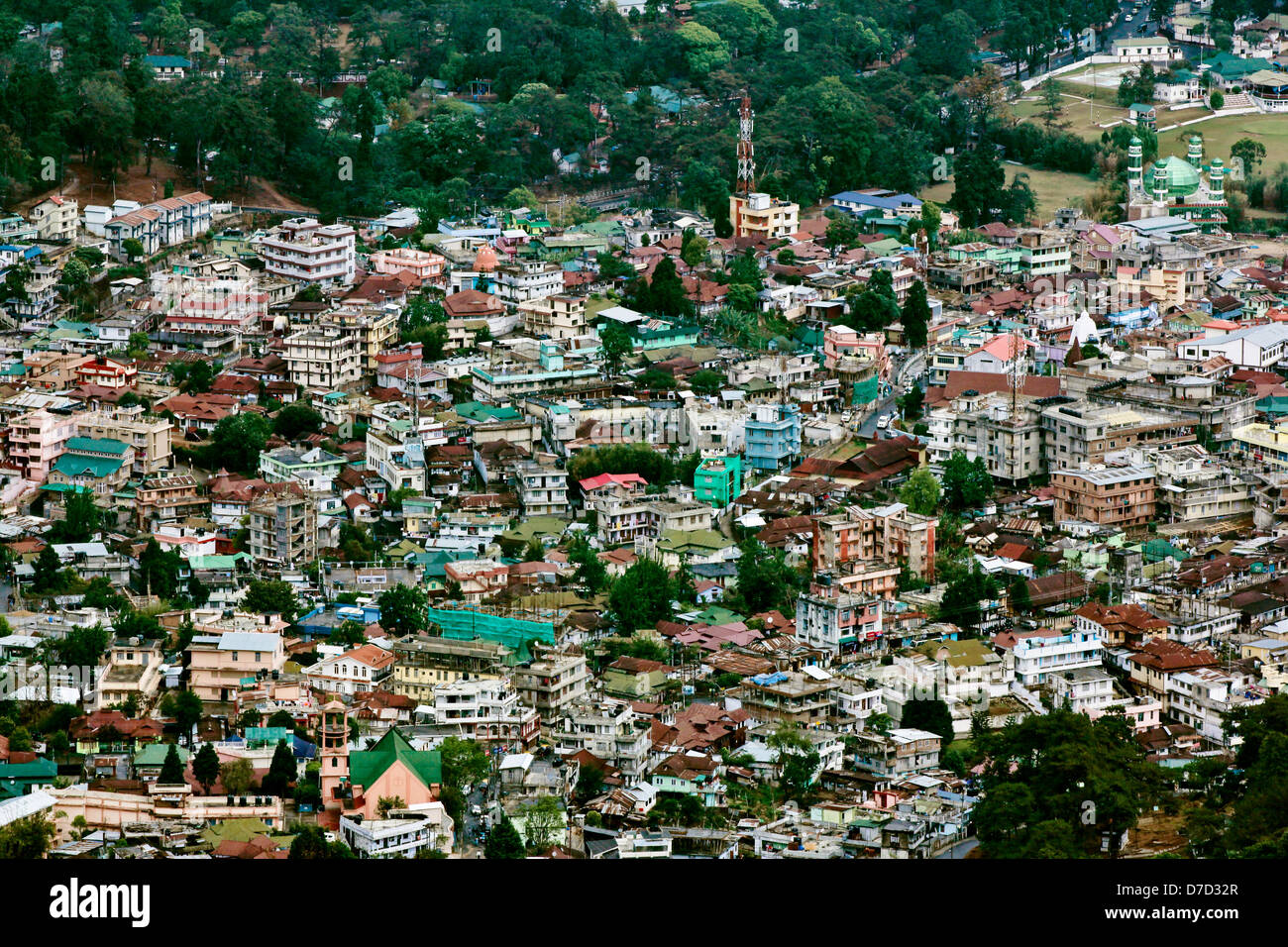 Aerial shot of Shillong city from the view point Stock Photo - Alamy