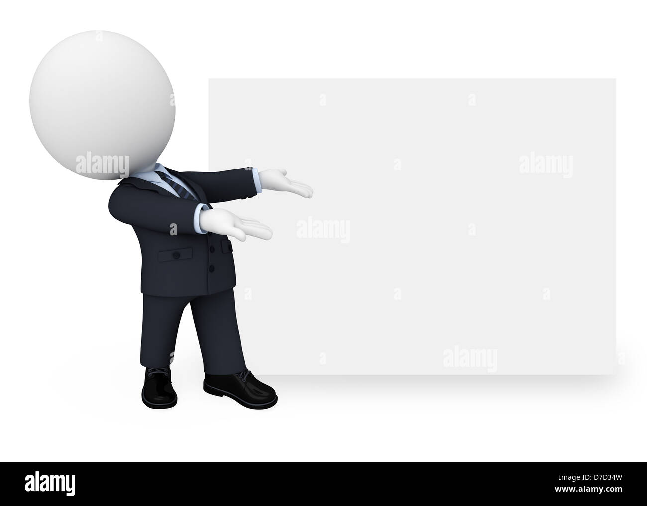 3d white character as business man Stock Photo - Alamy