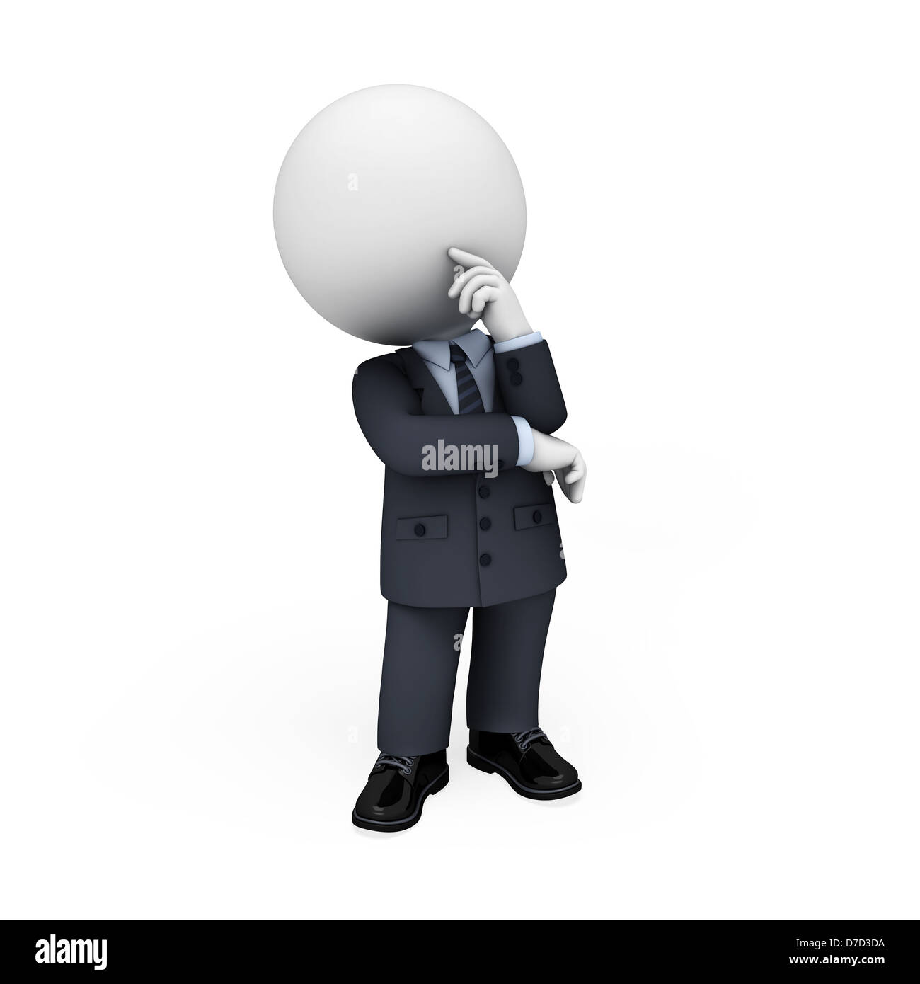 3d white character as business man Stock Photo - Alamy