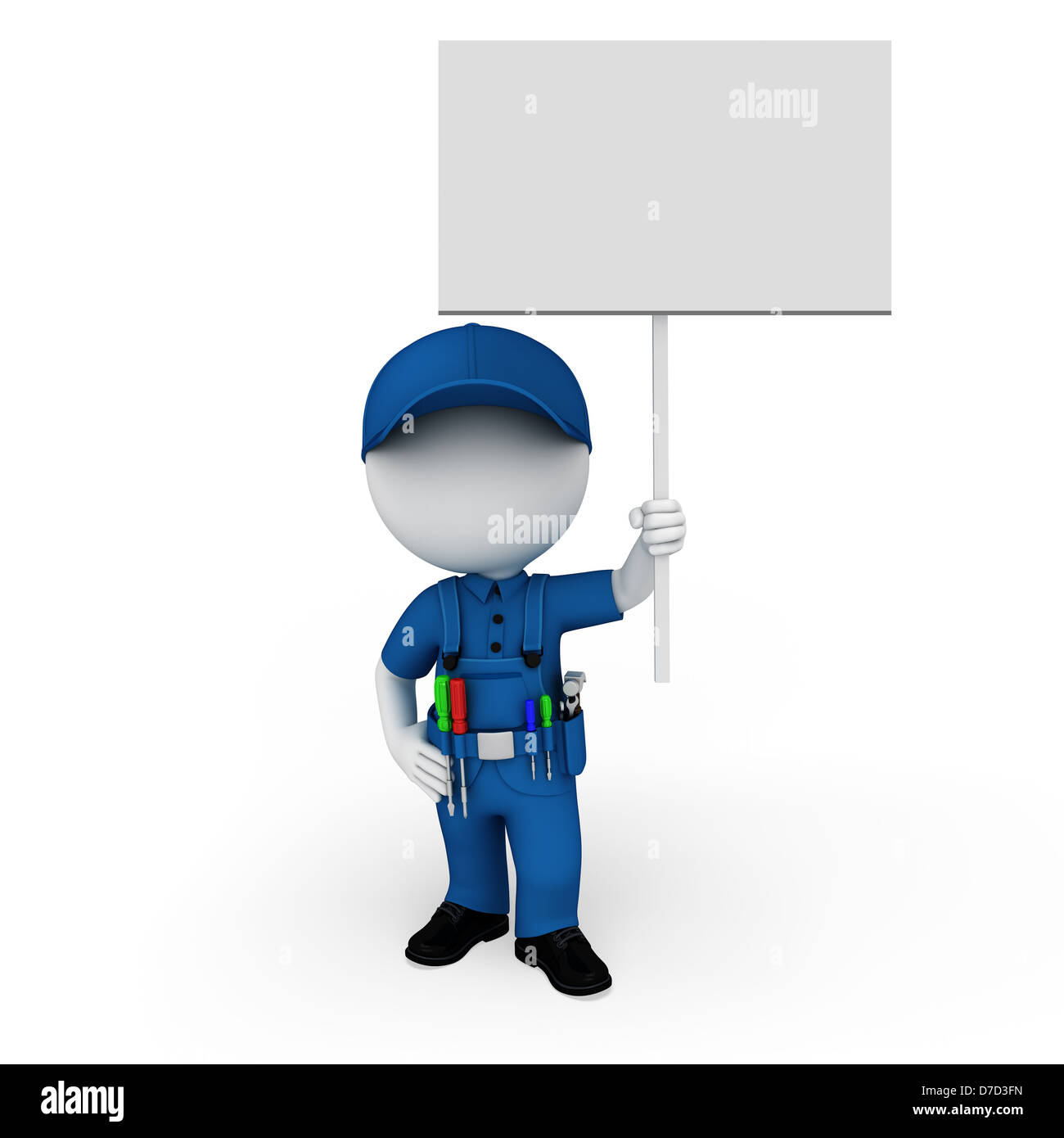 3d white people mechanic sign Cut Out Stock Images & Pictures - Alamy