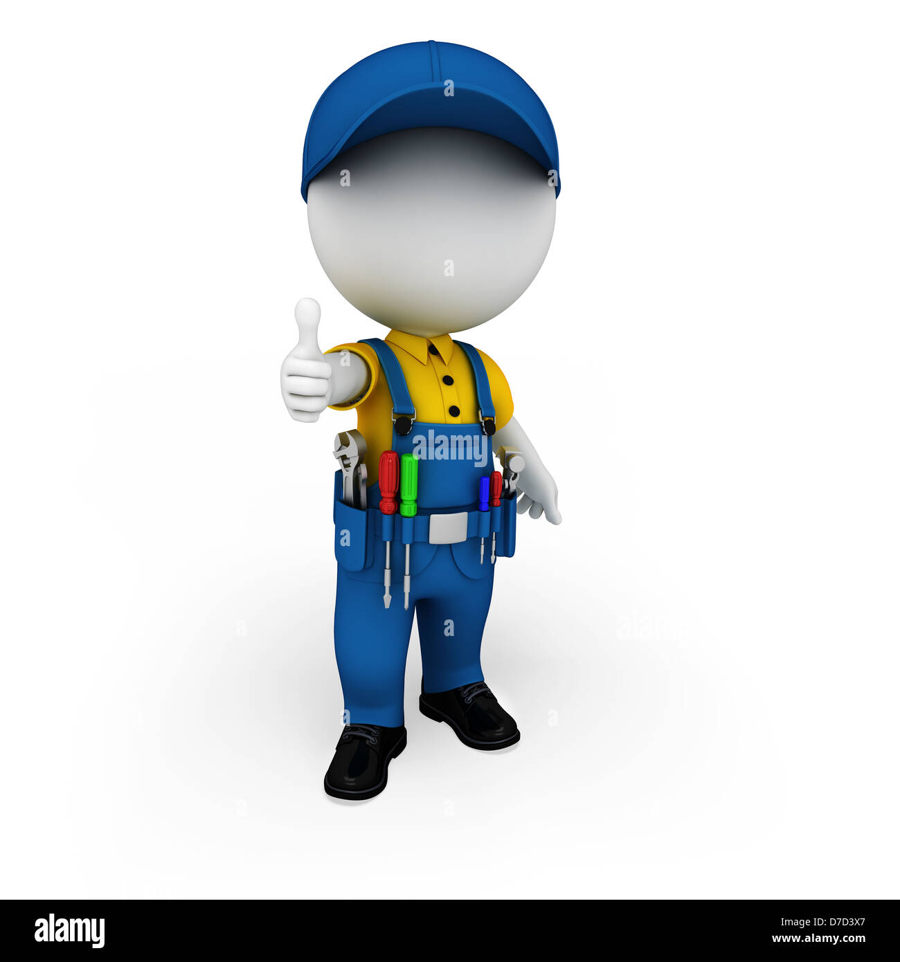 3d rendered illustration of White people as plumber Stock Photo - Alamy