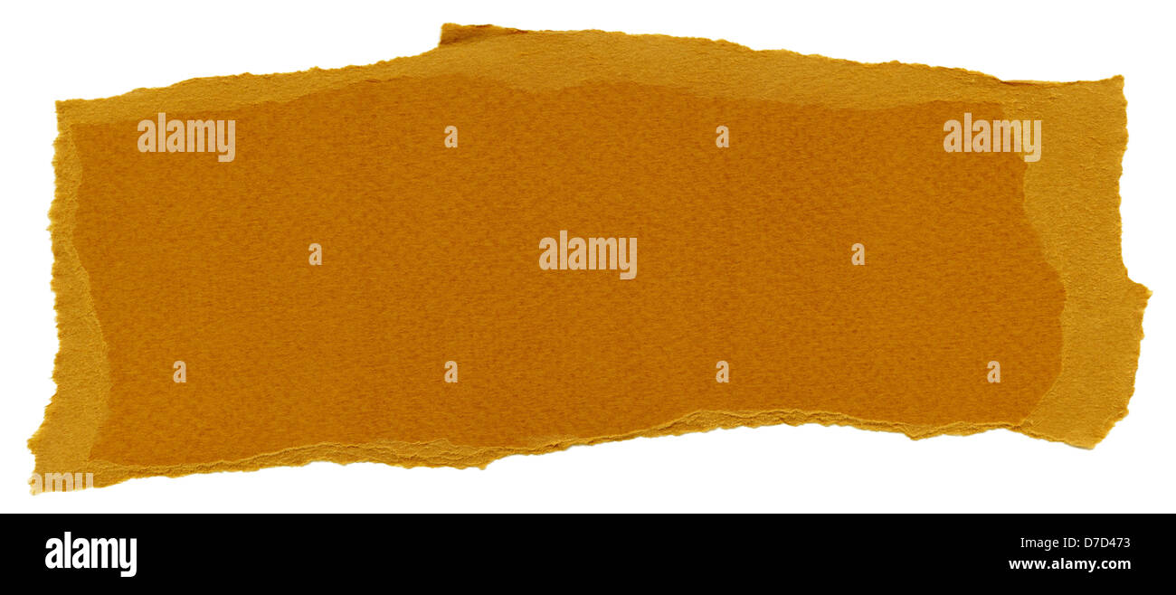Texture rust colored fiber paper torn edges. Isolated on white ...