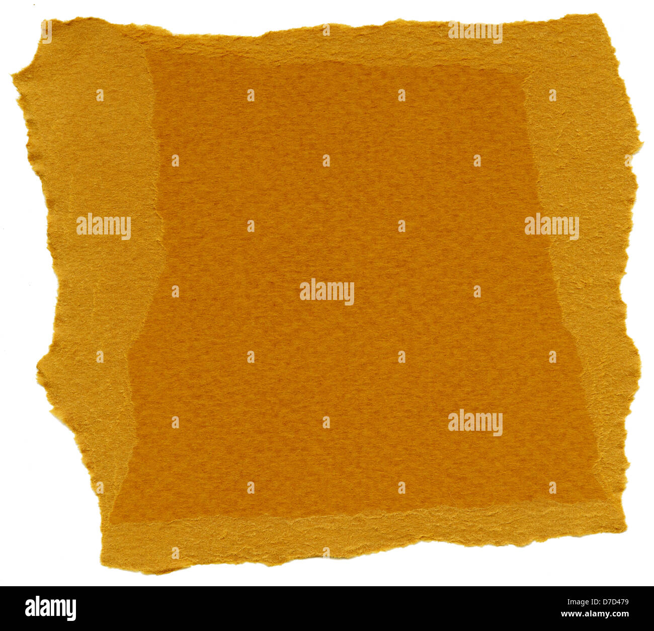 Texture rust colored fiber paper torn edges. Isolated on white ...