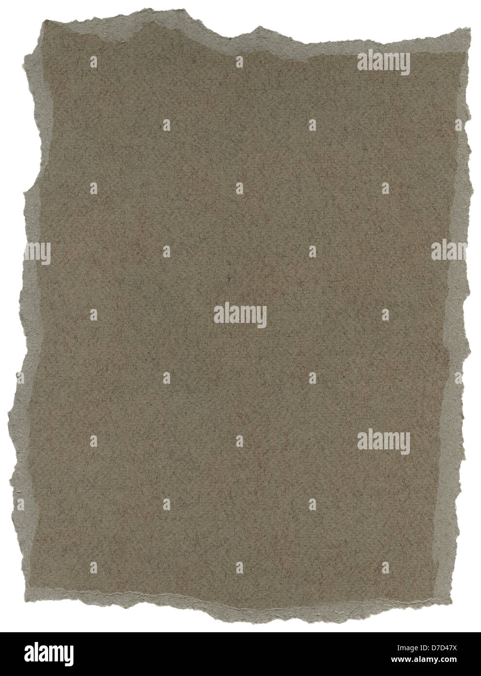Texture taupe gray fiber paper torn edges. Isolated on white background ...
