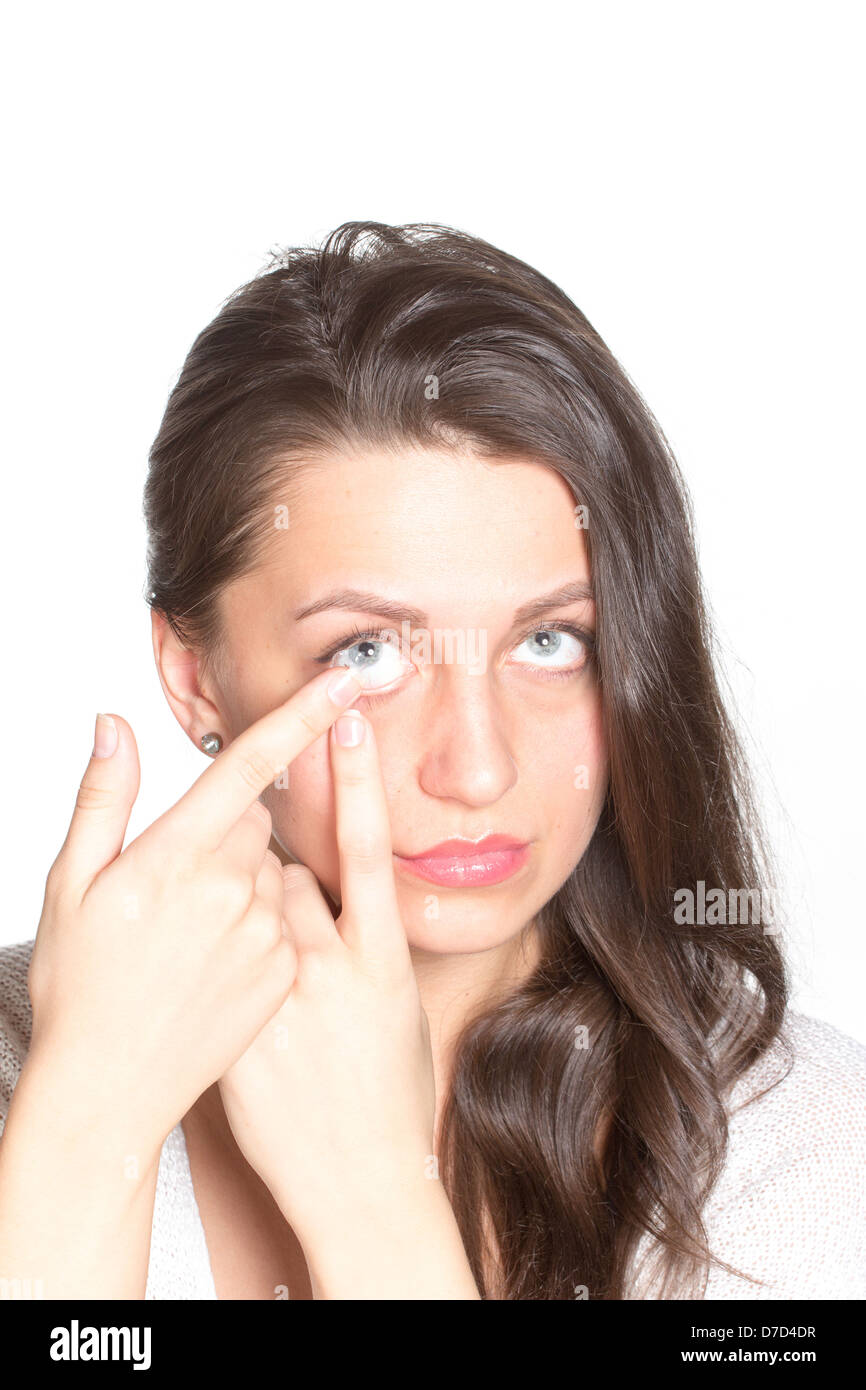 Finger eye woman hi-res stock photography and images - Alamy