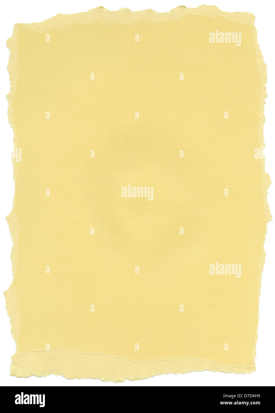 Texture buff yellow fiber paper torn edges. Isolated on white ...