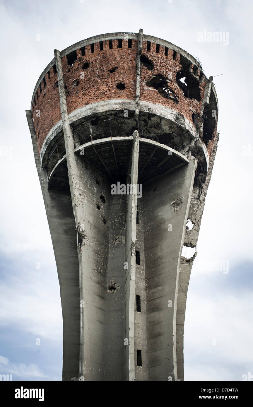 Vukovar, Croatia on 02.05.2013 The tower, symbol of the city destroyed ...