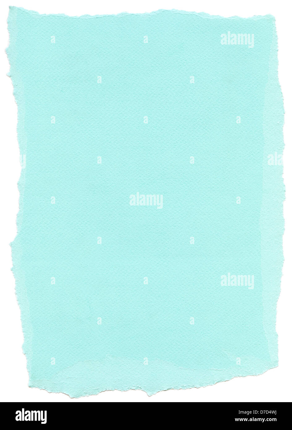 Texture cyan fiber paper torn edges. Isolated on white background ...