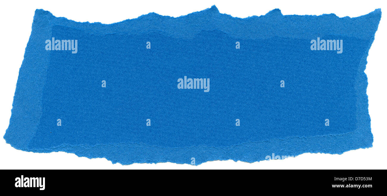 Texture tufts blue fiber paper torn edges. Isolated on white background ...