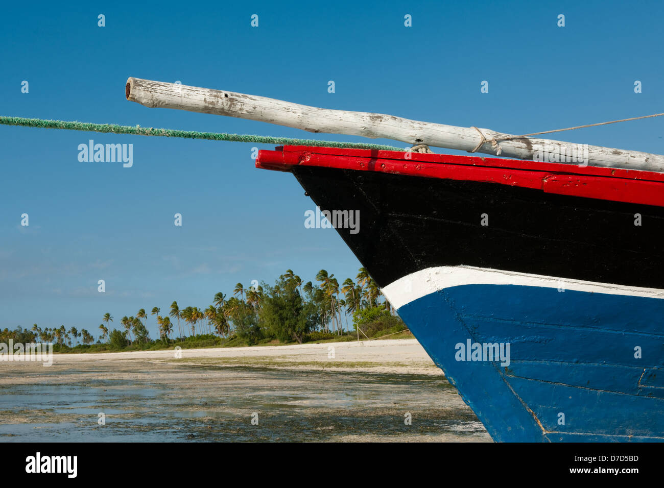 Dhow at low tide, Matemo island, Quirimba Archipelago, Mozambique Stock ...