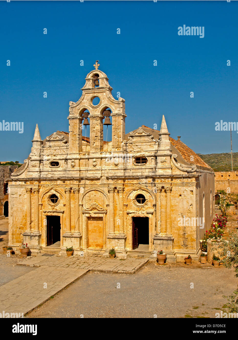 Church at Arkady monastery Stock Photo - Alamy