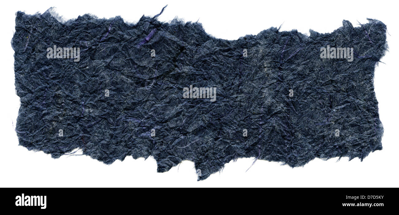 Texture navy blue rice paper torn edges. Isolated on white background ...