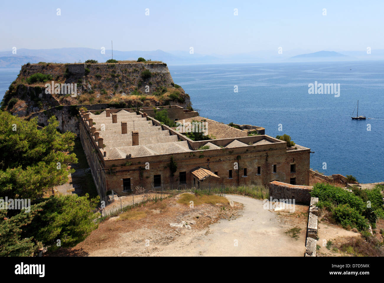 View over the Old Fort, Old Town, Corfu Town, Corfu Island, Greece ...