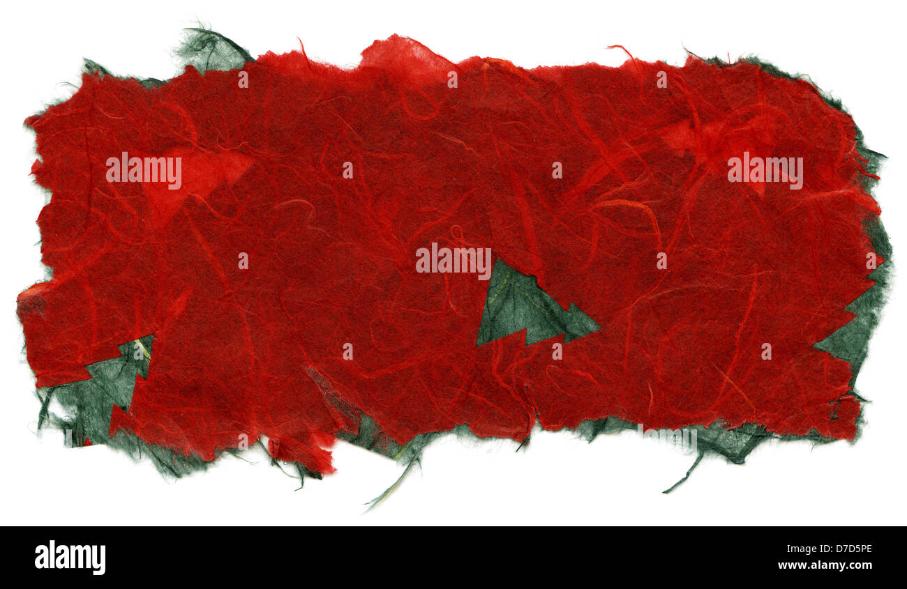 Texture dark red rice paper pattern green pine trees decorating its ...