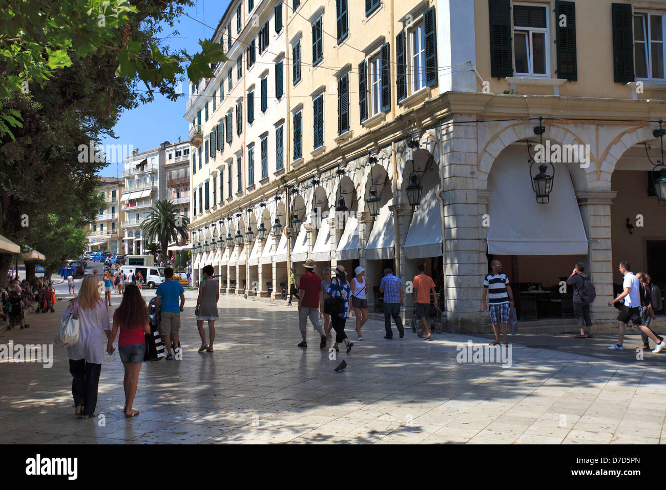 The Liston Arcade, Old Town, Corfu Town, Corfu Island, Greece, Europe ...