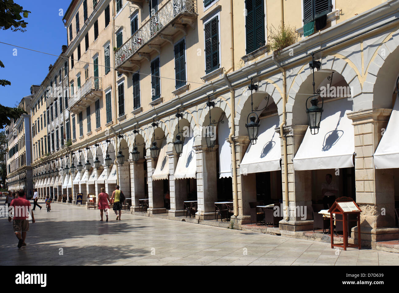 The Liston Arcade, Old Town, Corfu Town, Corfu Island, Greece, Europe ...