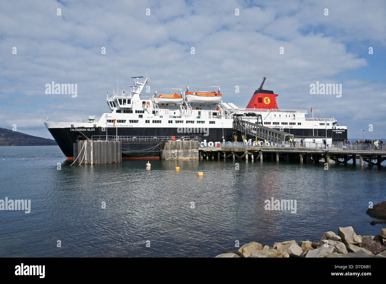 Caledonian Macbrayne car and passenger ferry Caledonian Isles moored at ...