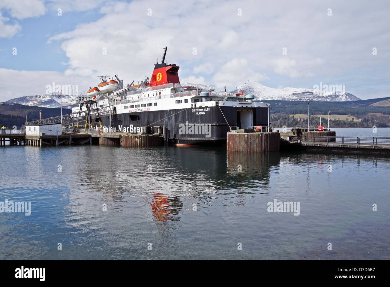 Caledonian Macbrayne car and passenger ferry Caledonian Isles moored at ...