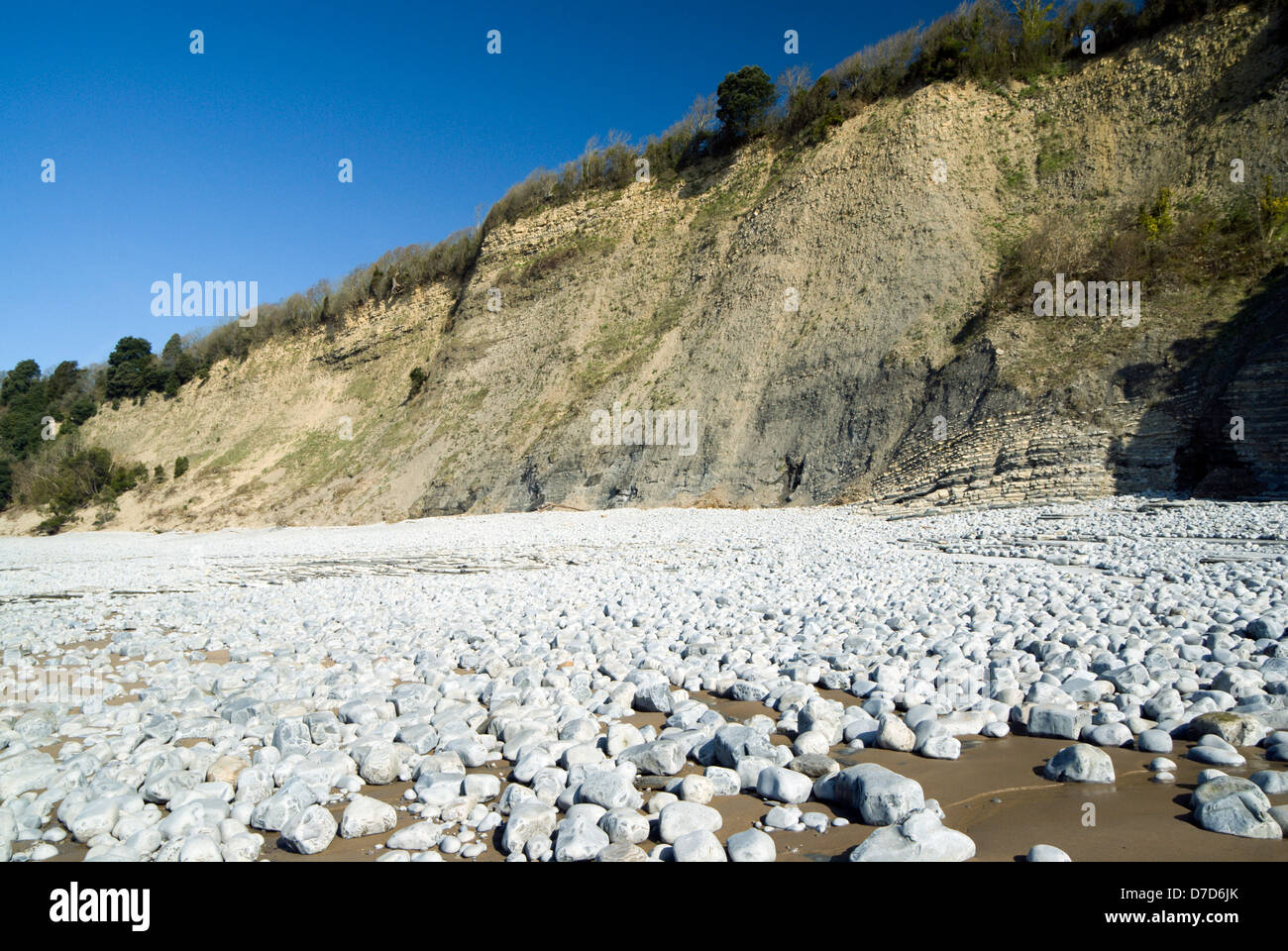cold knap beach looking towards porthkerry, barry, vale of glamoergan ...