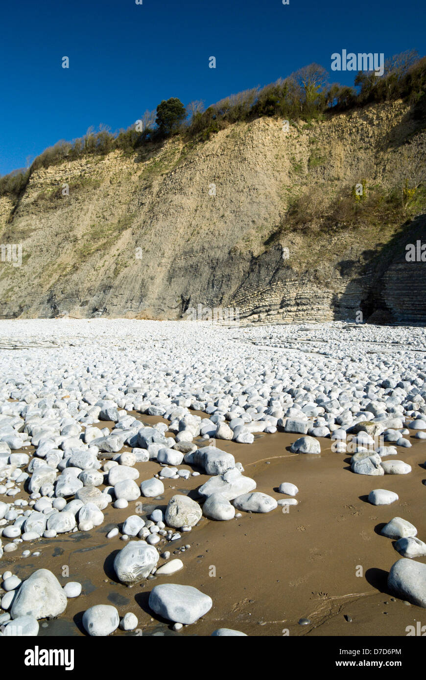 cold knap beach looking towards porthkerry, barry, vale of glamoergan ...
