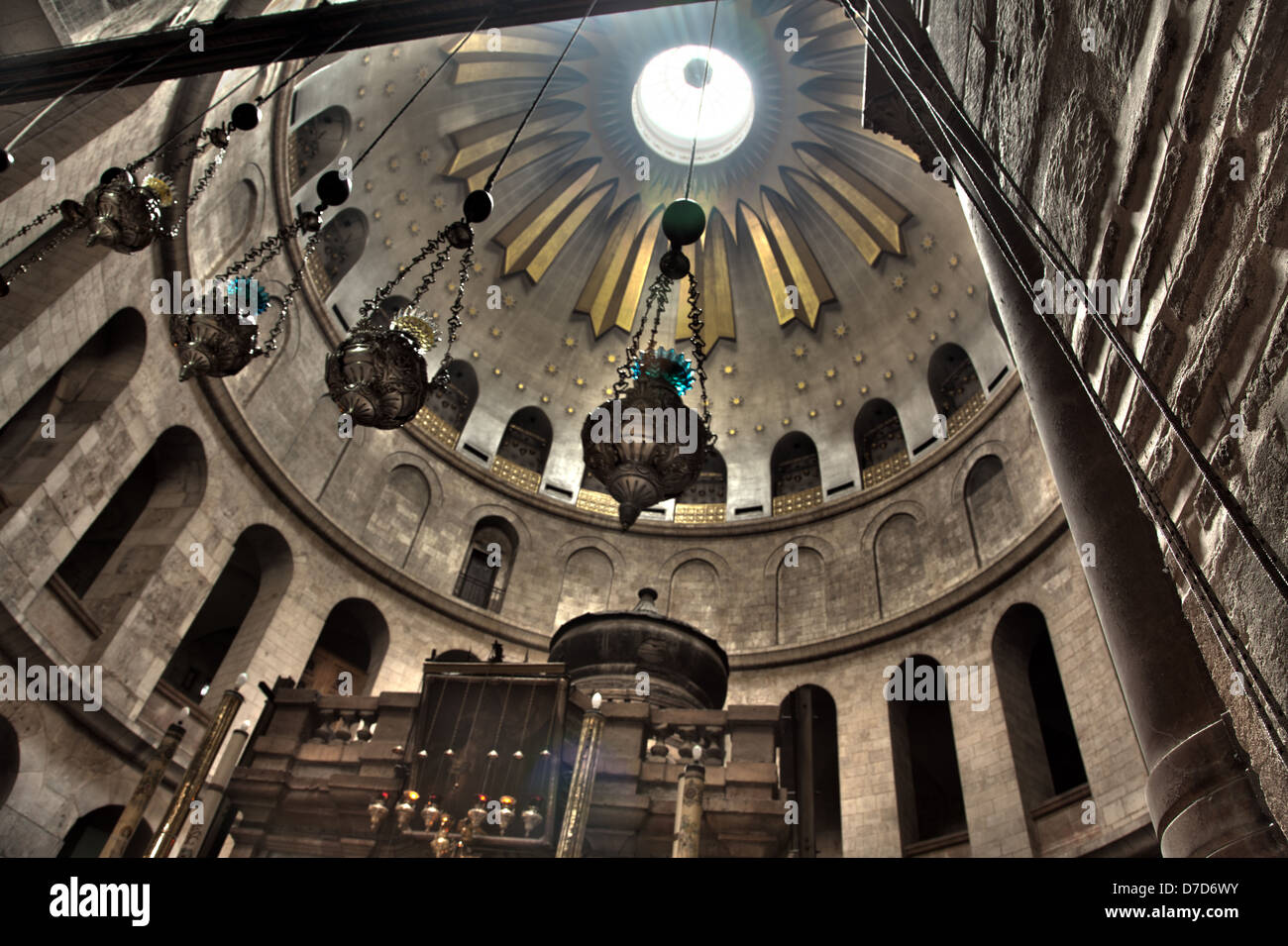The Rotunda above Edicule in Church Holy Sepulchre in old city ...