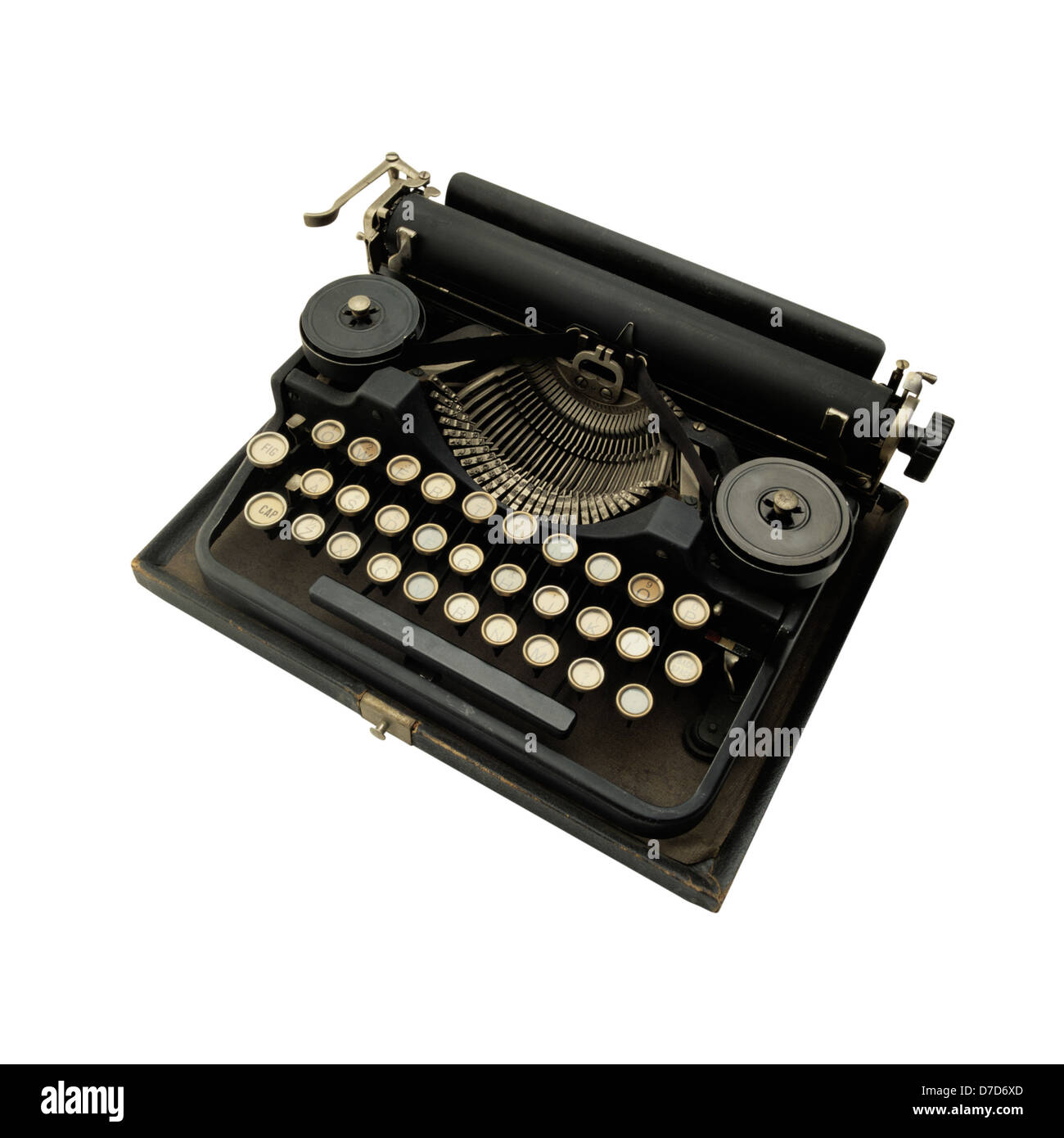 Vintage typewriter on white background Stock Photo - Alamy