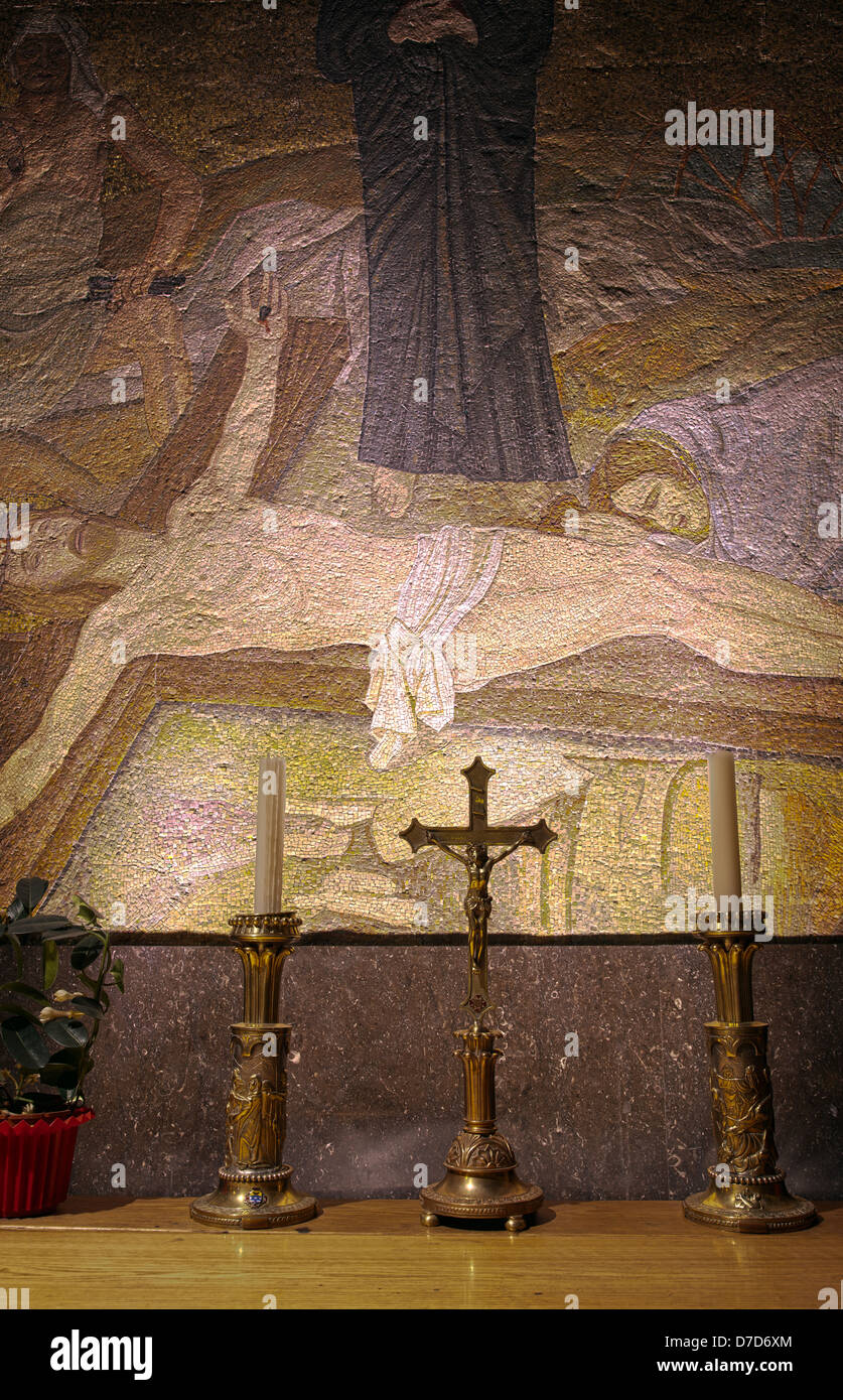 Mosaic depicting moments after Jesus's crucifix was taken down Maria ...
