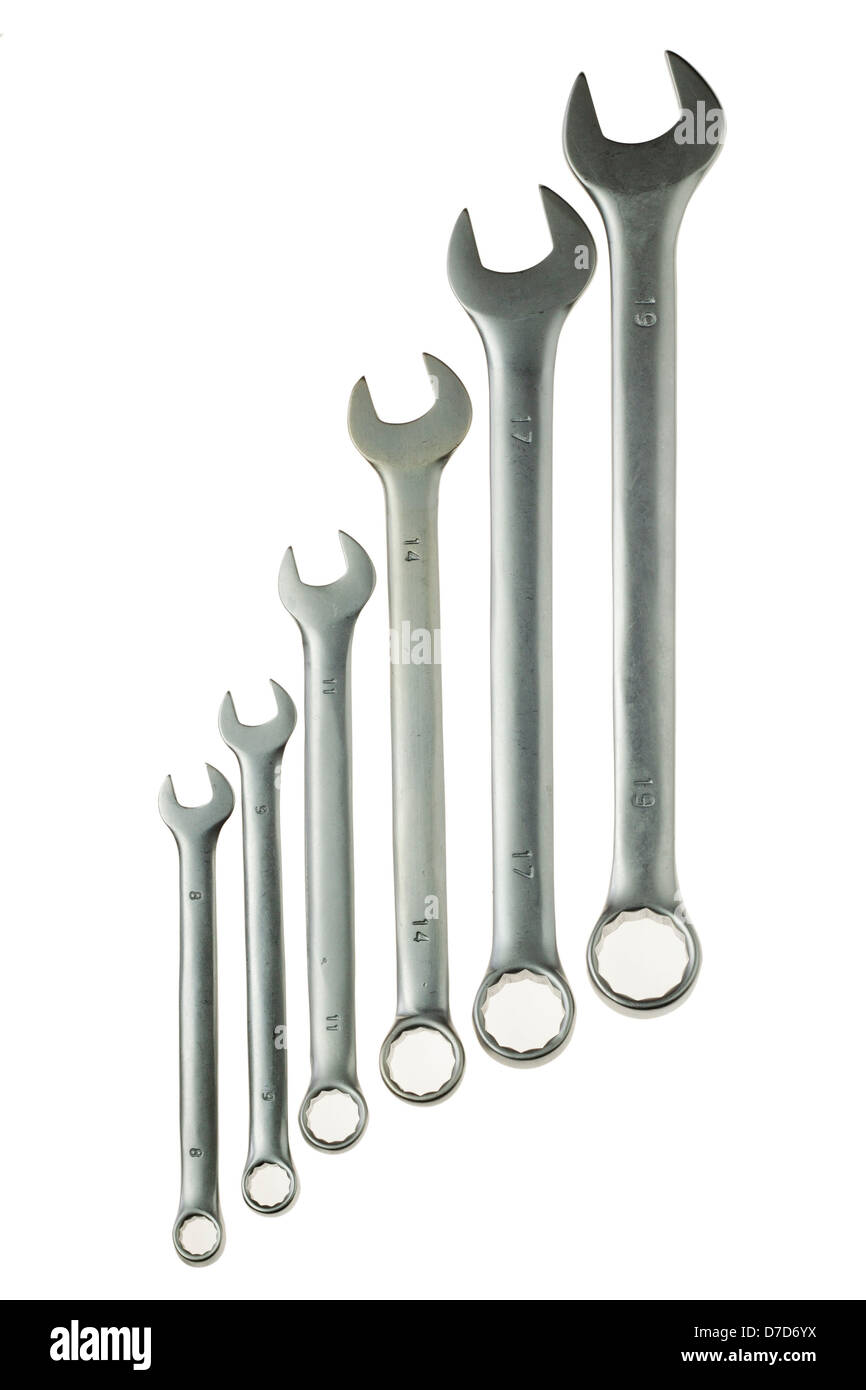 Spanners isolated on white background Stock Photo - Alamy