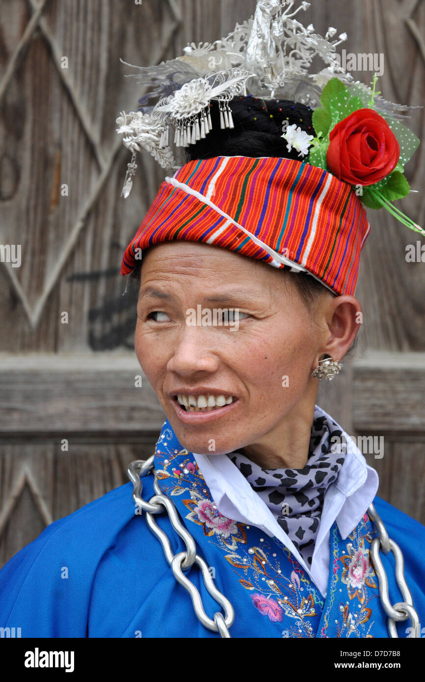 China, Guizhou province, Shidong village, Miao tribe, Sister's meal ...