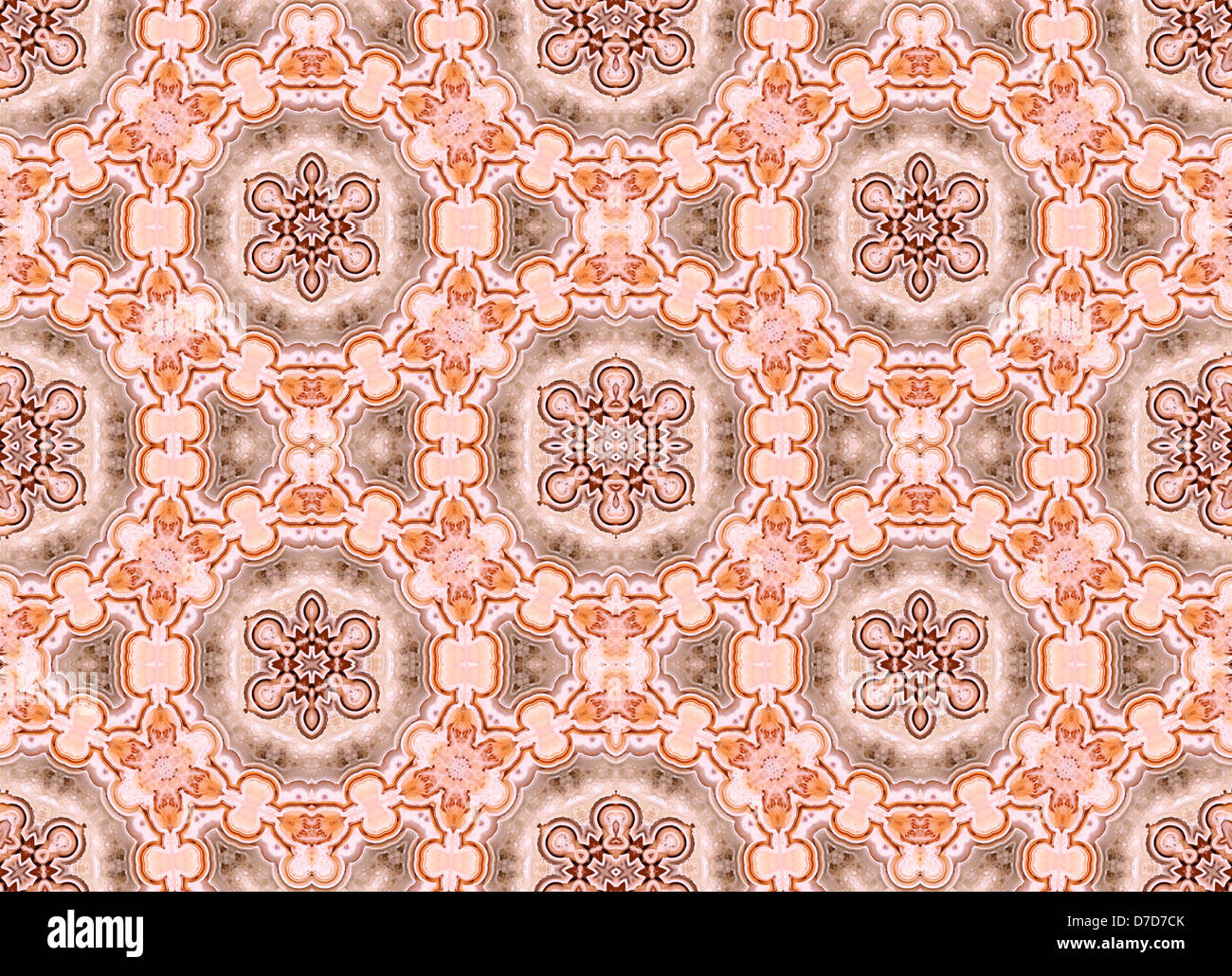 Repeated symmetrical pattern made from image of ocean jasper Stock ...