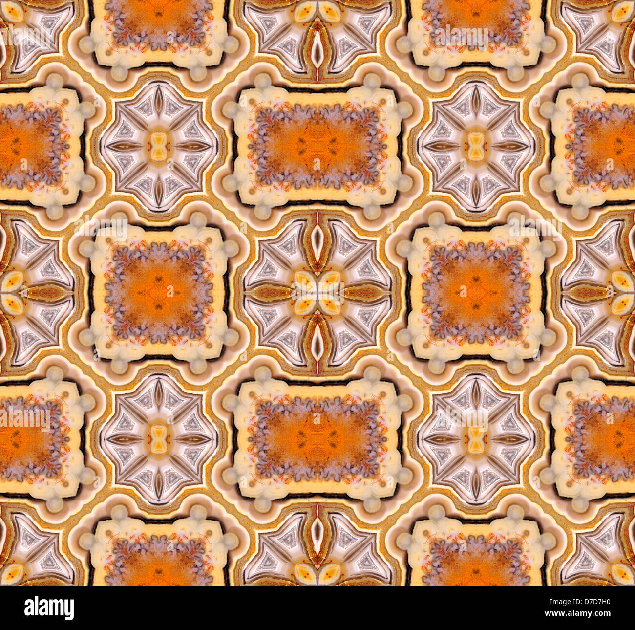 Repeated symmetrical pattern made from image of ocean jasper Stock ...